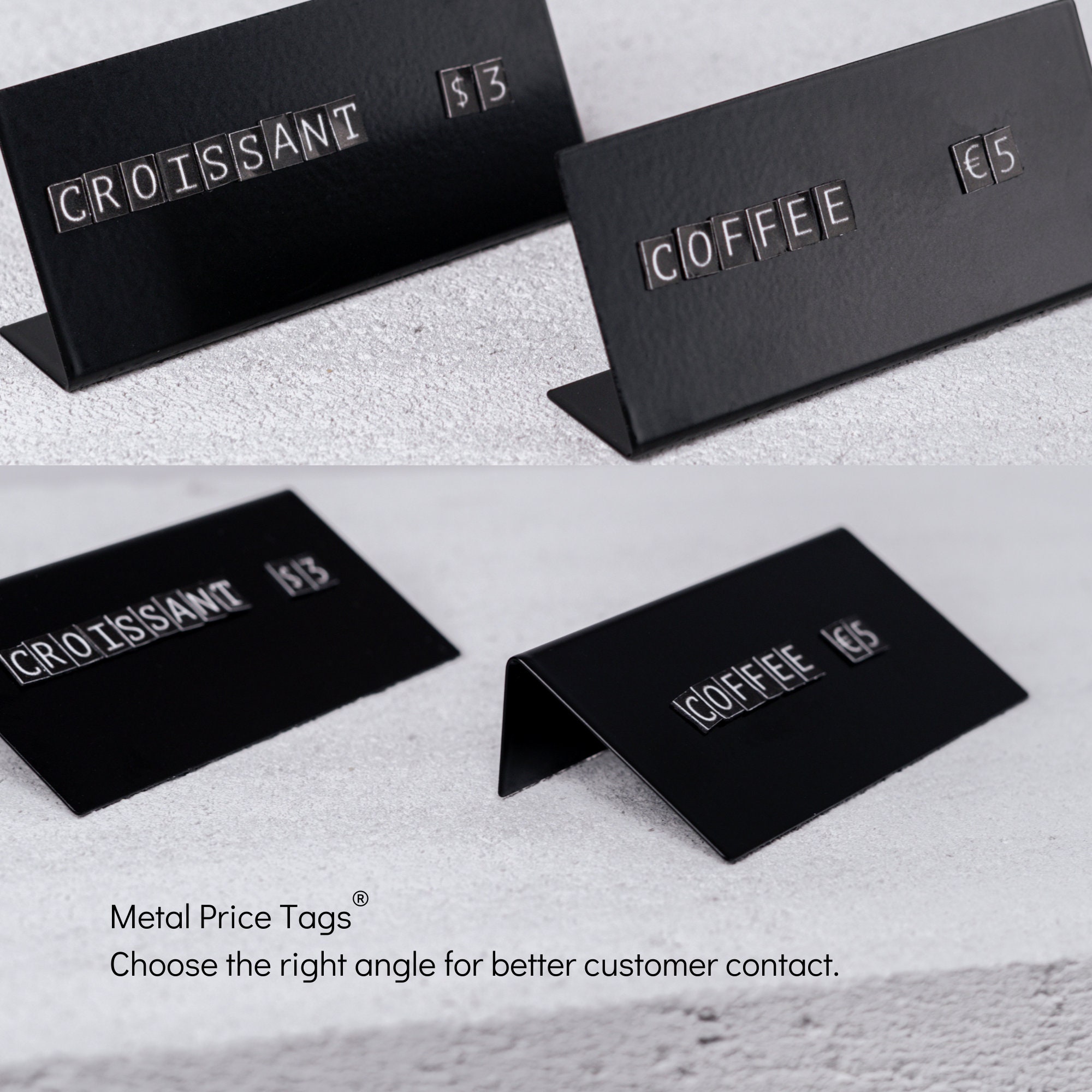 Set of Metal Price Tags With Changeable Magnetic Letters for Bakeries ...