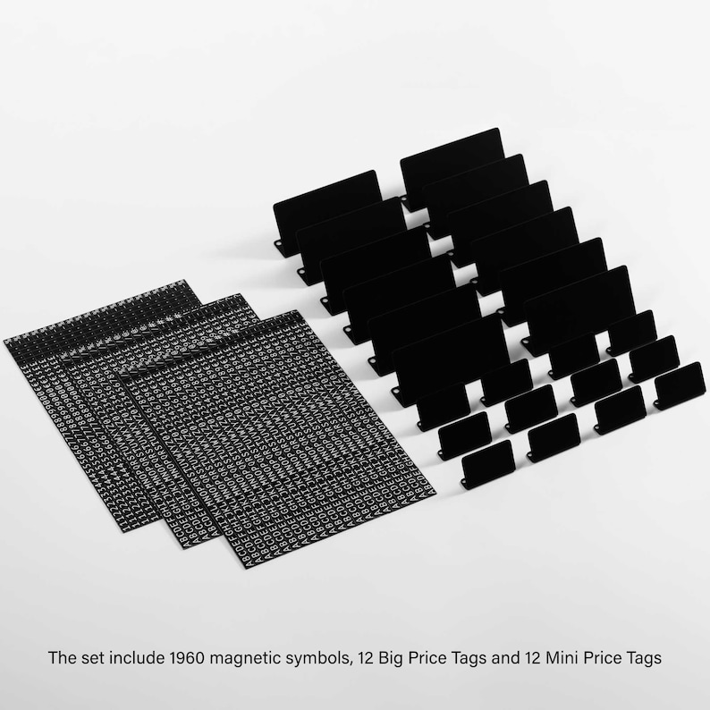 Magnetic Price Tag Set: Black Metal Display Signs for Coffee Shops (24 ...