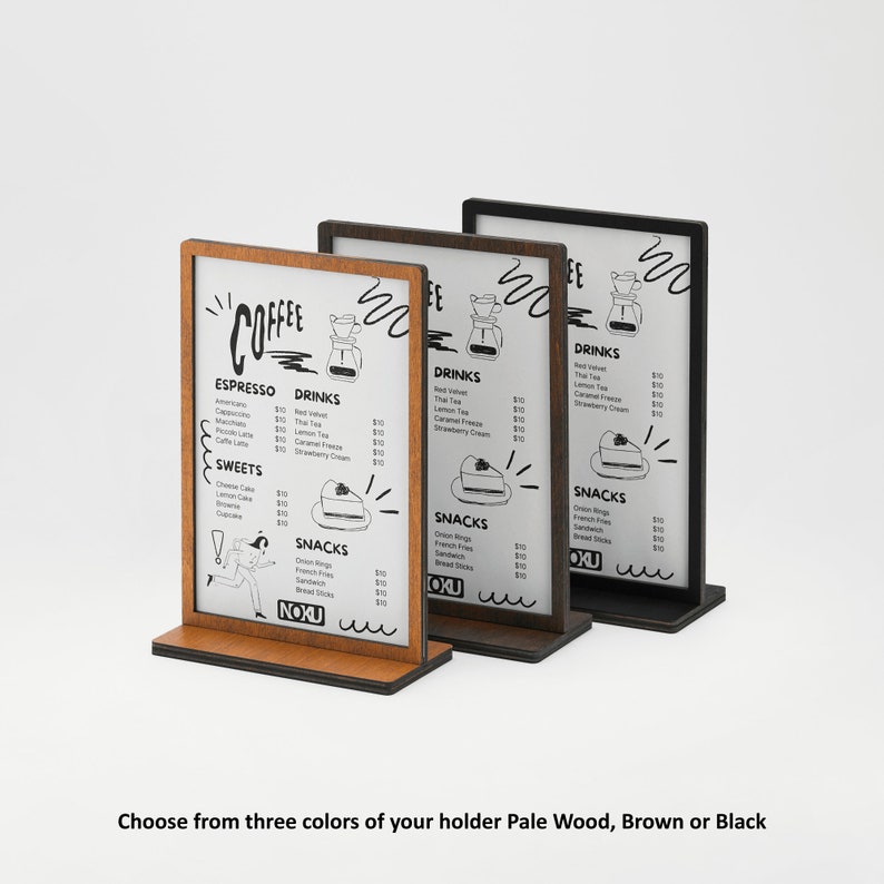 A5 Wooden Menu Holder: Tabletop Display Stand for Restaurant Cafe - Etsy