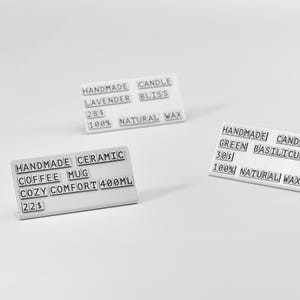 Set of Metal Price Tags With Changeable Magnetic Letters for Bakeries ...