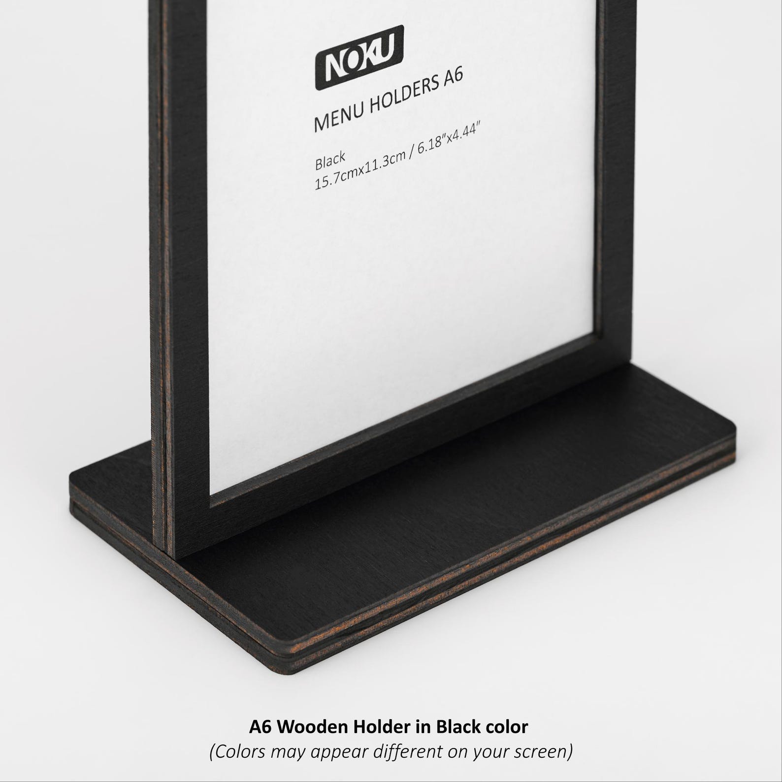 Wooden Table Menu Sign, A6 Paper Holder. Sign Display Stand for Markets ...