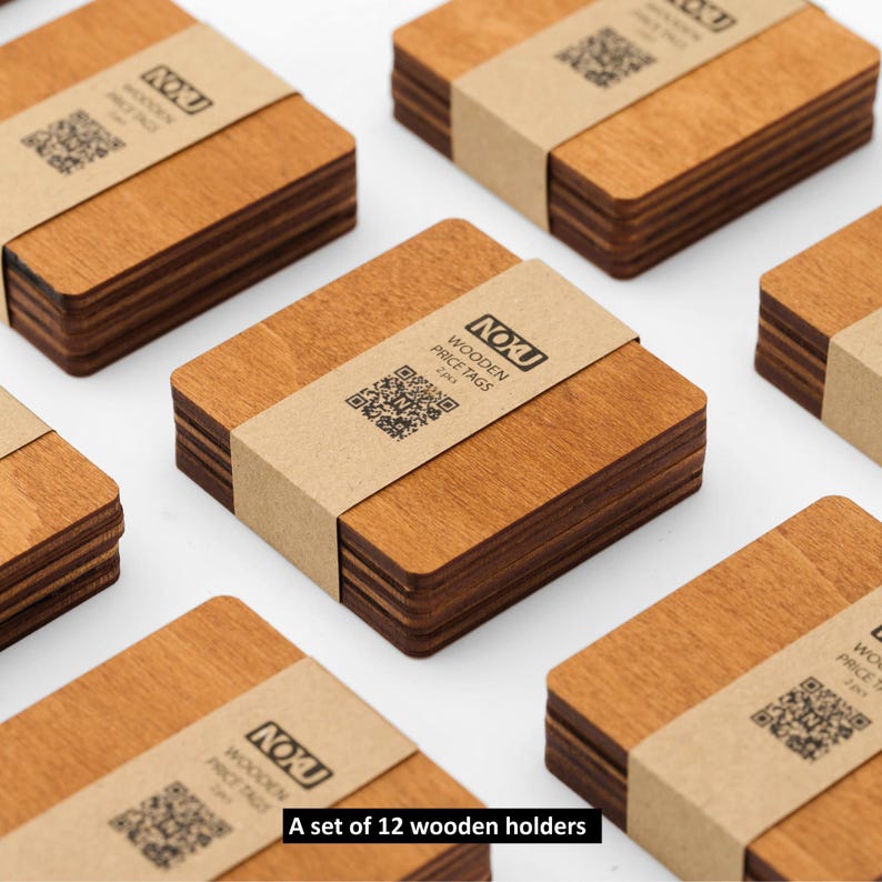 Wooden Price Tags - Square Wooden Holders for Your Price for Cafes ...