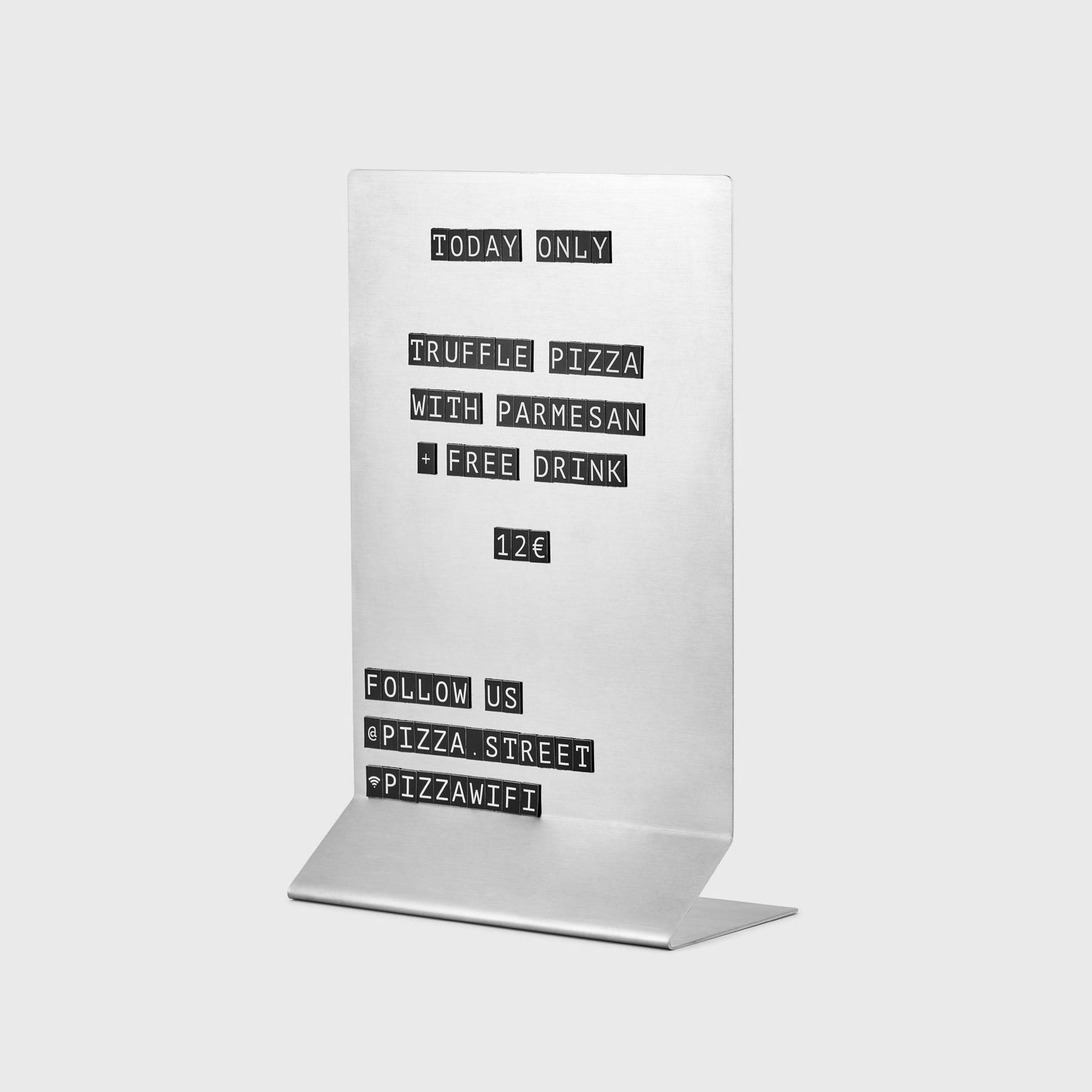 Magnetic Letter Menu Board – Small Metal Sign With Black Letters ...