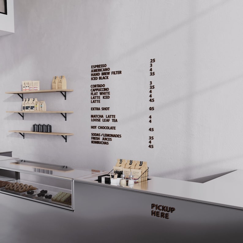 Adhesive Wooden Letters for Wall Menus in Coffee Shops & Bakeries and ...