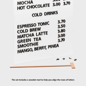 Coffee Shops Menu With Magnetic Wooden Letters to Change the Text ...