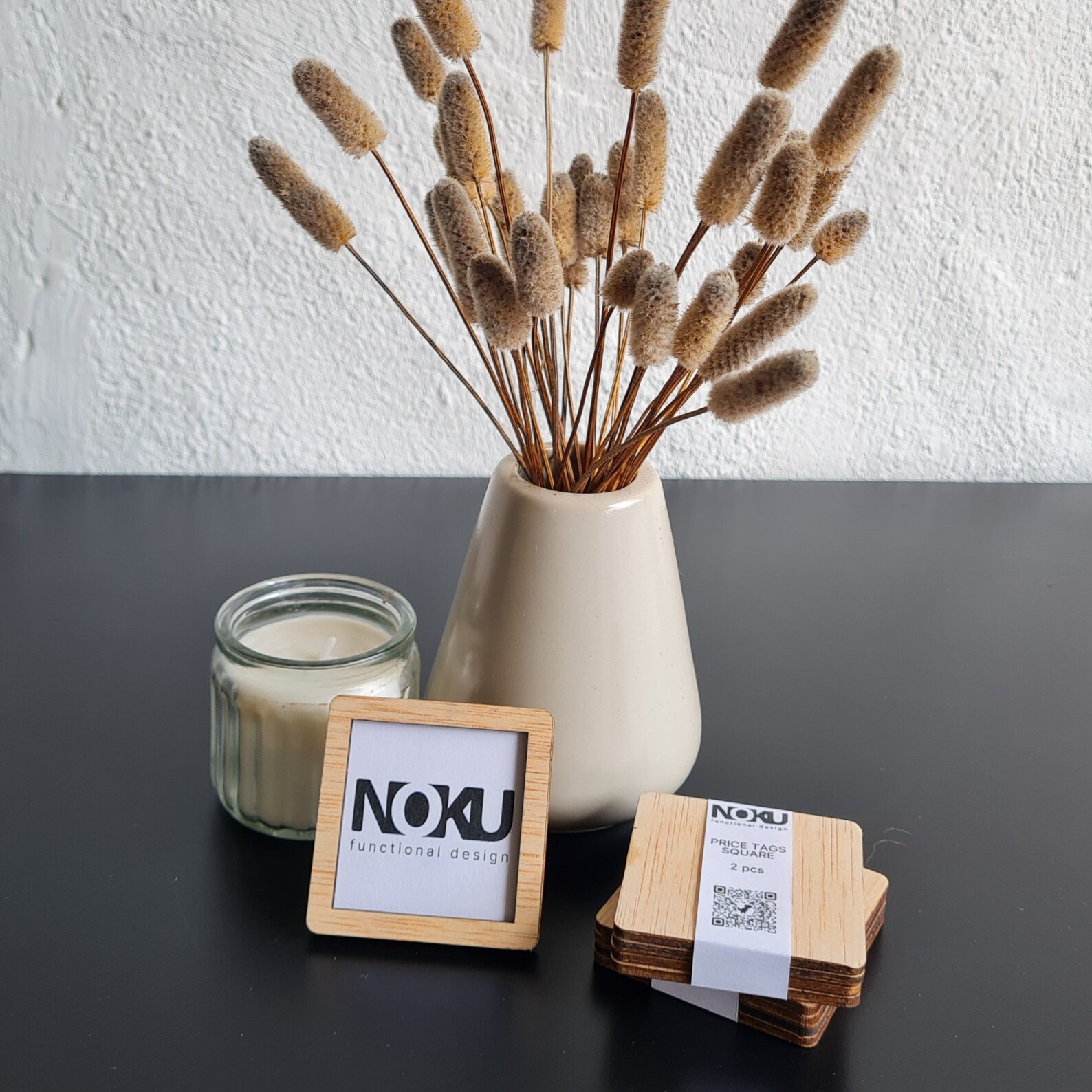 Wooden Square Price Tag 12 Pcs, Price Display for Market, Store and ...