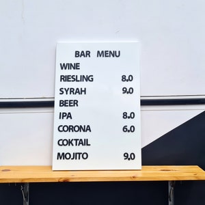 Menu Board. Easily Changeable Metal Menu Board With Wooden Letters on ...