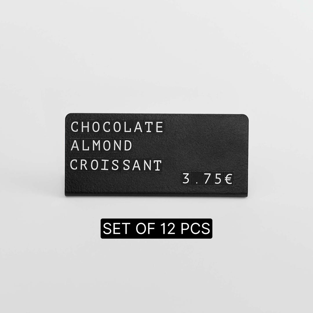 Set of Metal Price Tags With Changeable Magnetic Letters for Bakeries ...