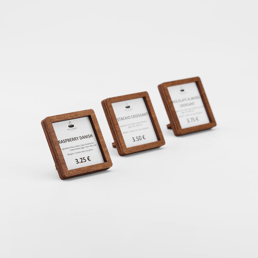 Wooden Square Price Tag- 12 Pcs, Price Display for Market, Store and ...