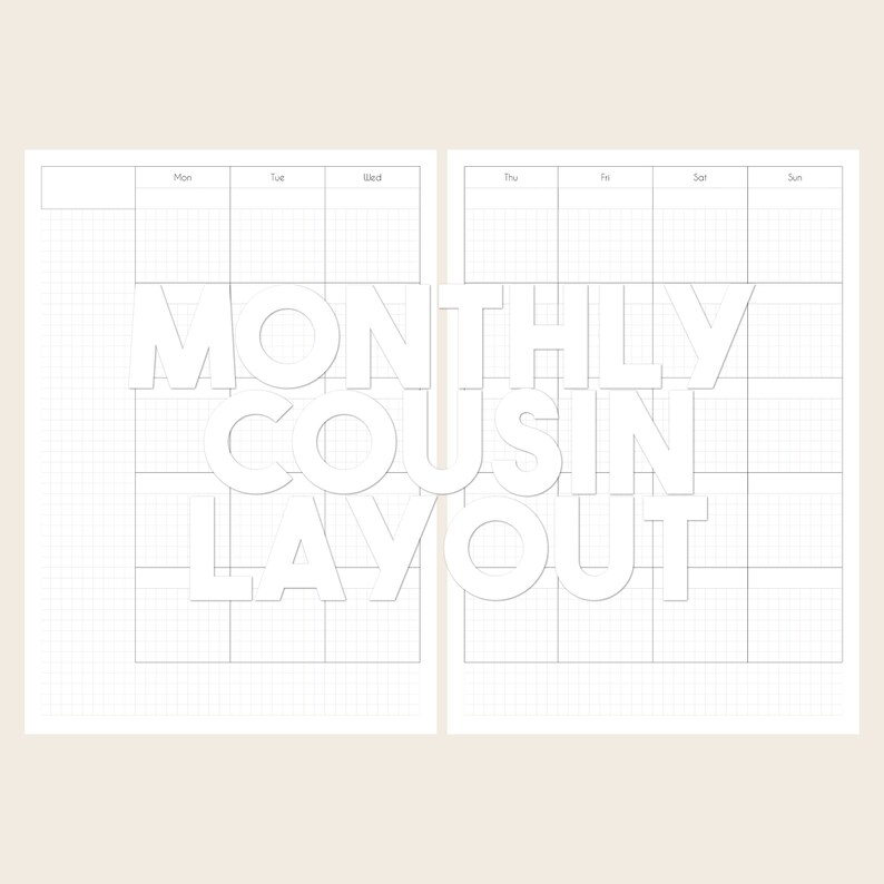 Digital/printable Monthly Planner Sheets Hobonichi Inspired Design ...