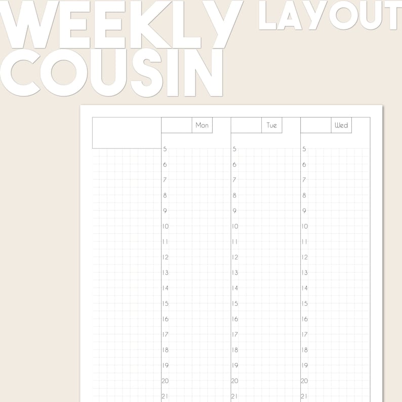 Digital/printable Weekly Planner Sheets Hobonichi Inspired Design ...