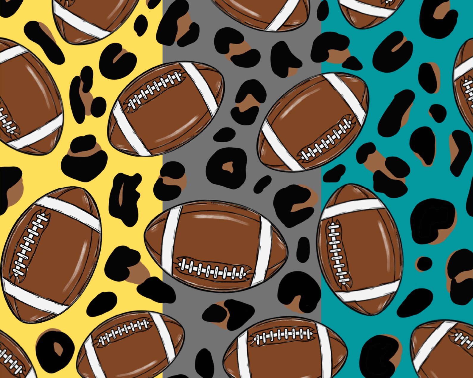 Seamless Football Leopard Pattern Lightning Bolt Png Football - Etsy