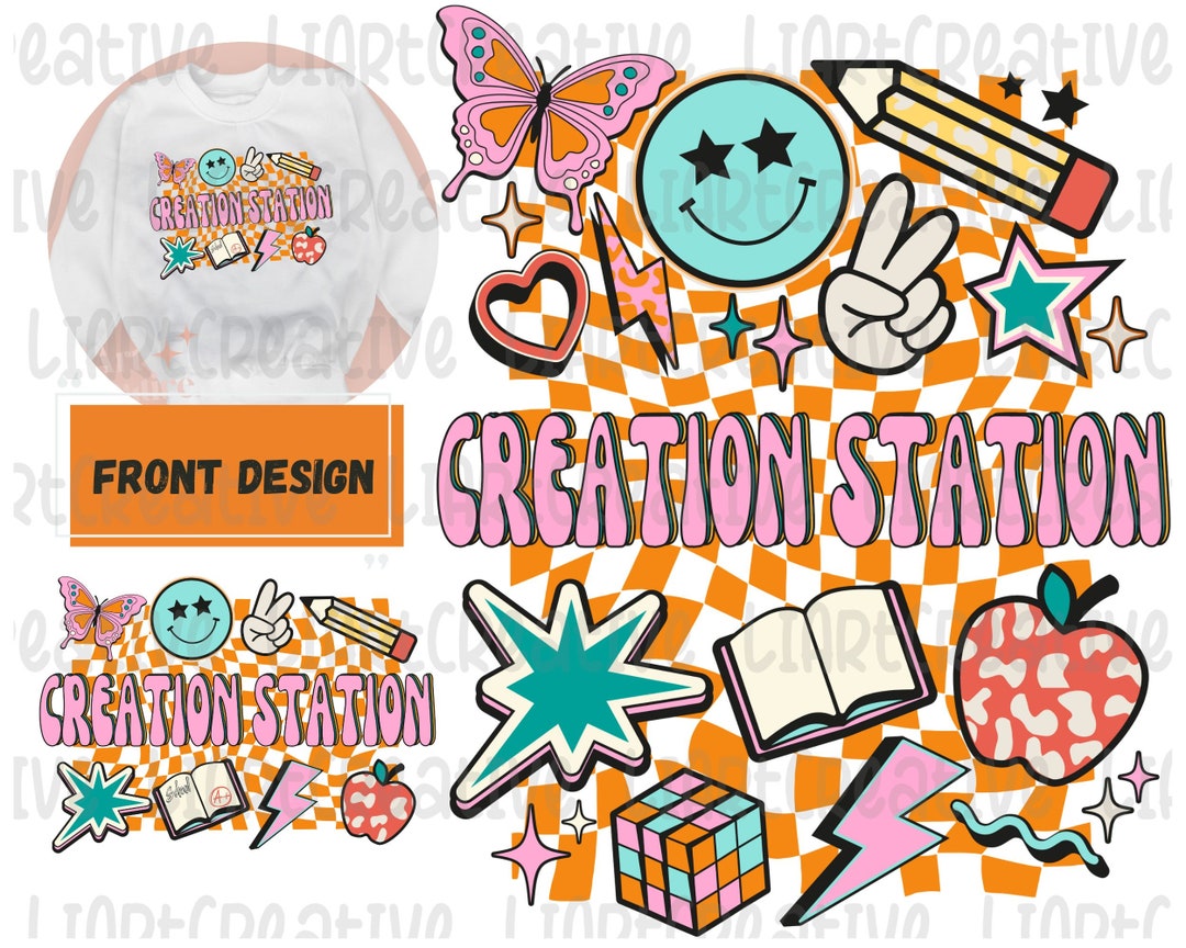 Creation Station PNG Designs Sublimation, Creation Retro Png, Creative ...