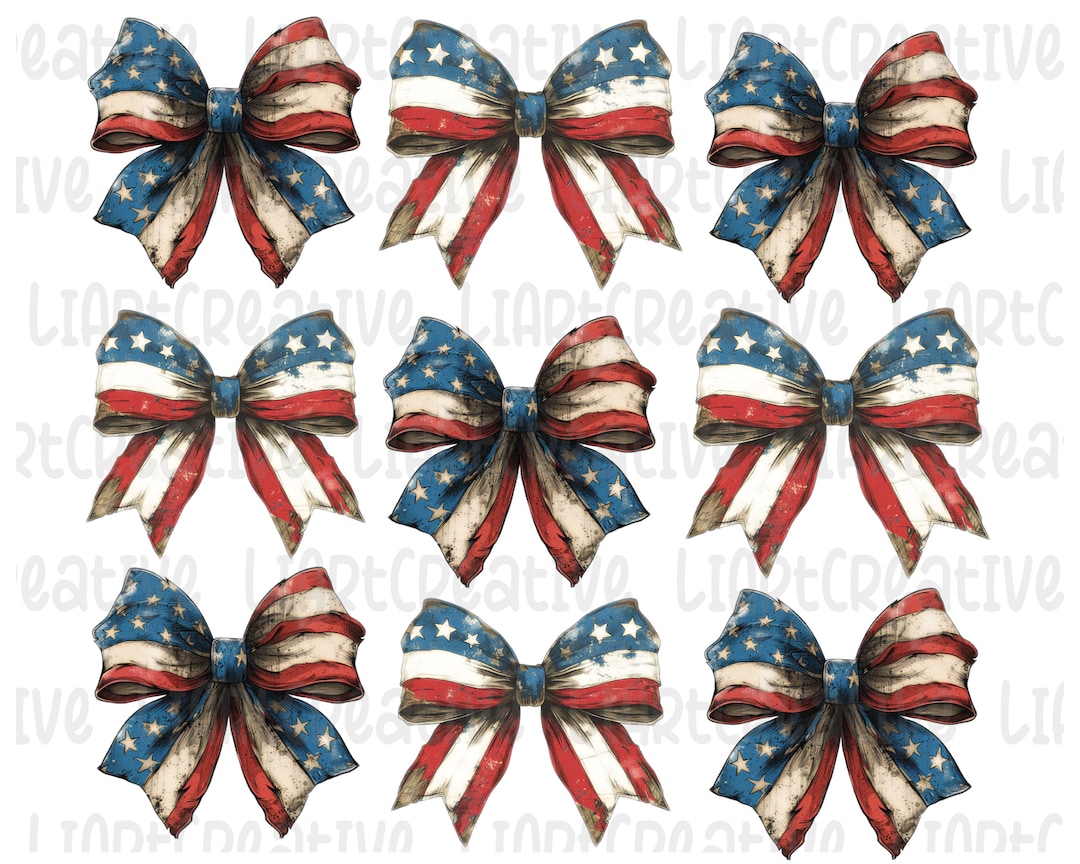 America Coquette Bow PNG, USA Png, July 4th Png, Patriotic Png, America ...