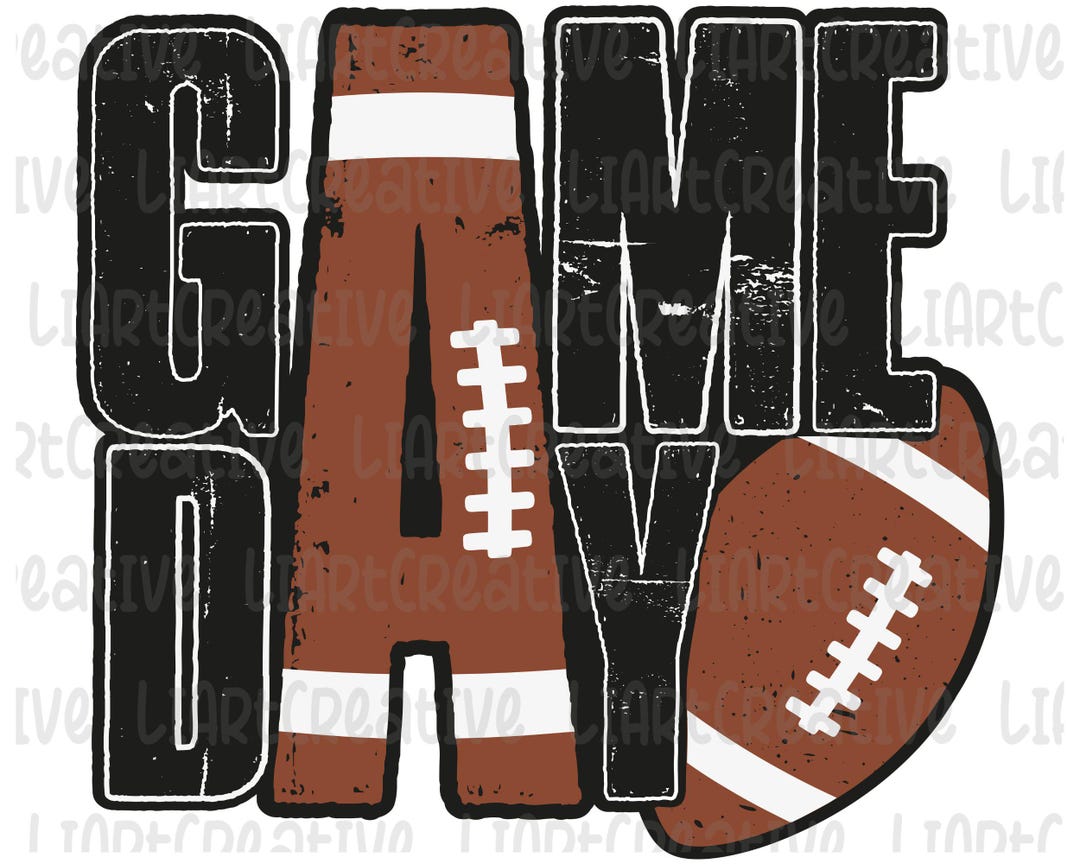 Football Game Day Black PNG, Football Png Sublimation Design Download ...