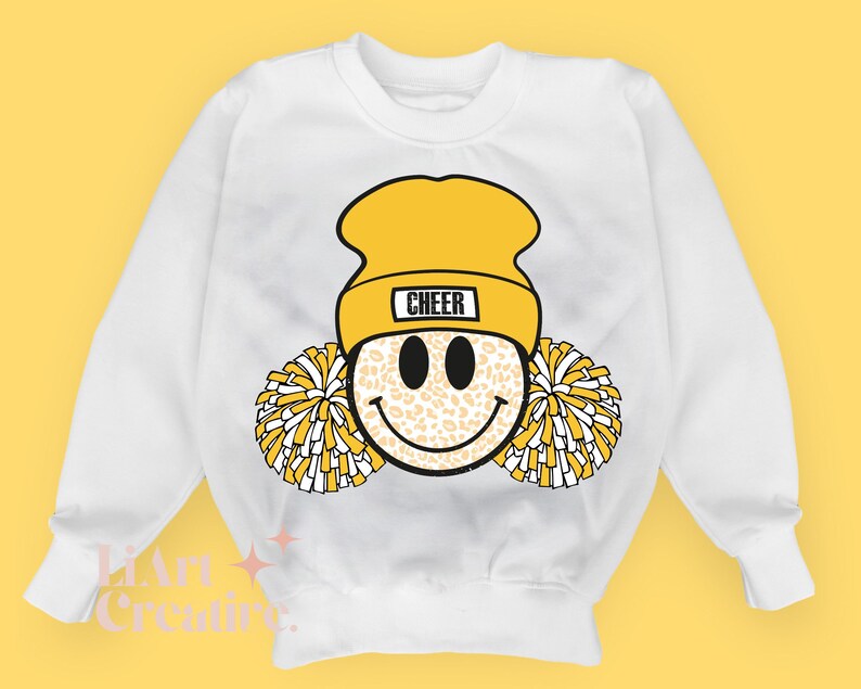 Cheer Yellow Beanie Smile Png Png Cheerleader Smiled Png - Etsy