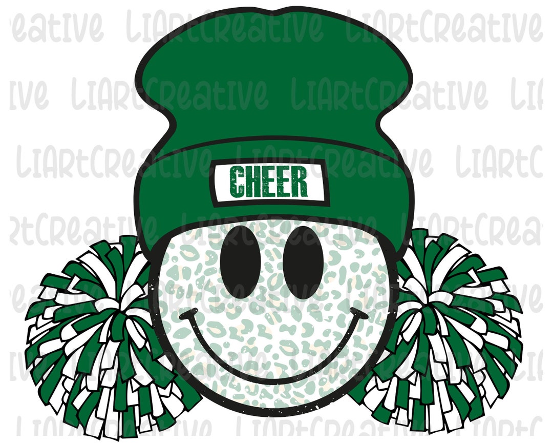 Cheer Green Beanie Smile PNG, Cheerleader Smiled Png Sublimation Design ...