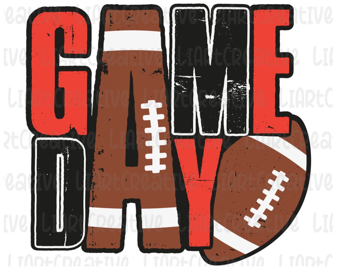 Football Game Day Red and Black PNG, Football Png Sublimation Design ...