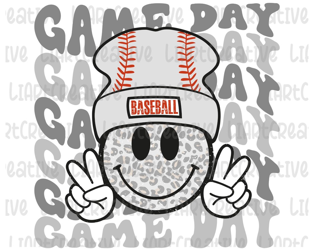 Baseball Game Day Beanie Smile Png, Baseball Smiled Png Sublimation ...