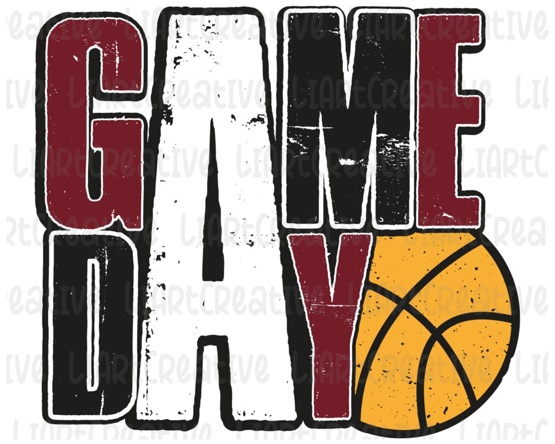Game Day Basketball PNG Design, Basketball Retro Maroon Png Sublimation ...