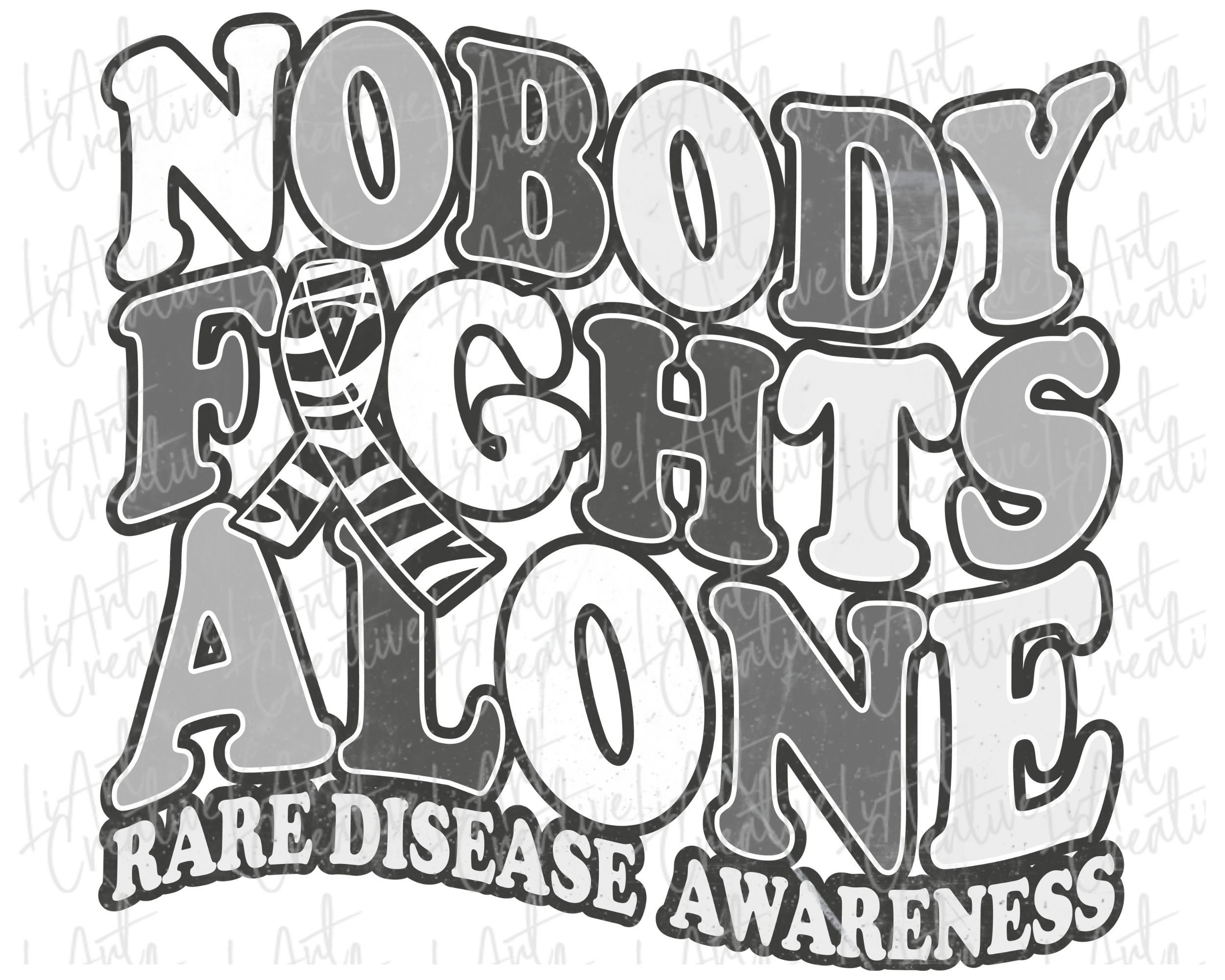 Nobody Fights Alone Rare Disease Awareness Zebra Png Design, Zebra ...