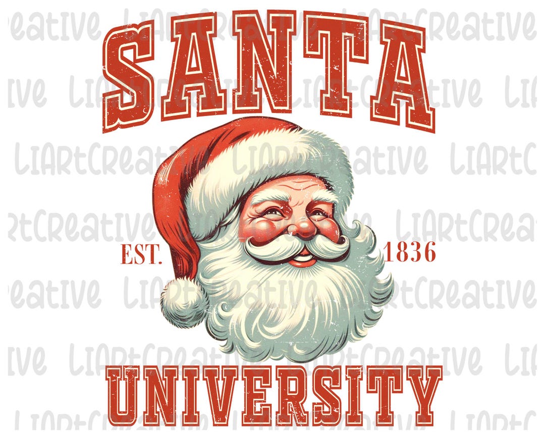 Christmas Santa University PNG, Santa Retro Vintage Christmas Png ...
