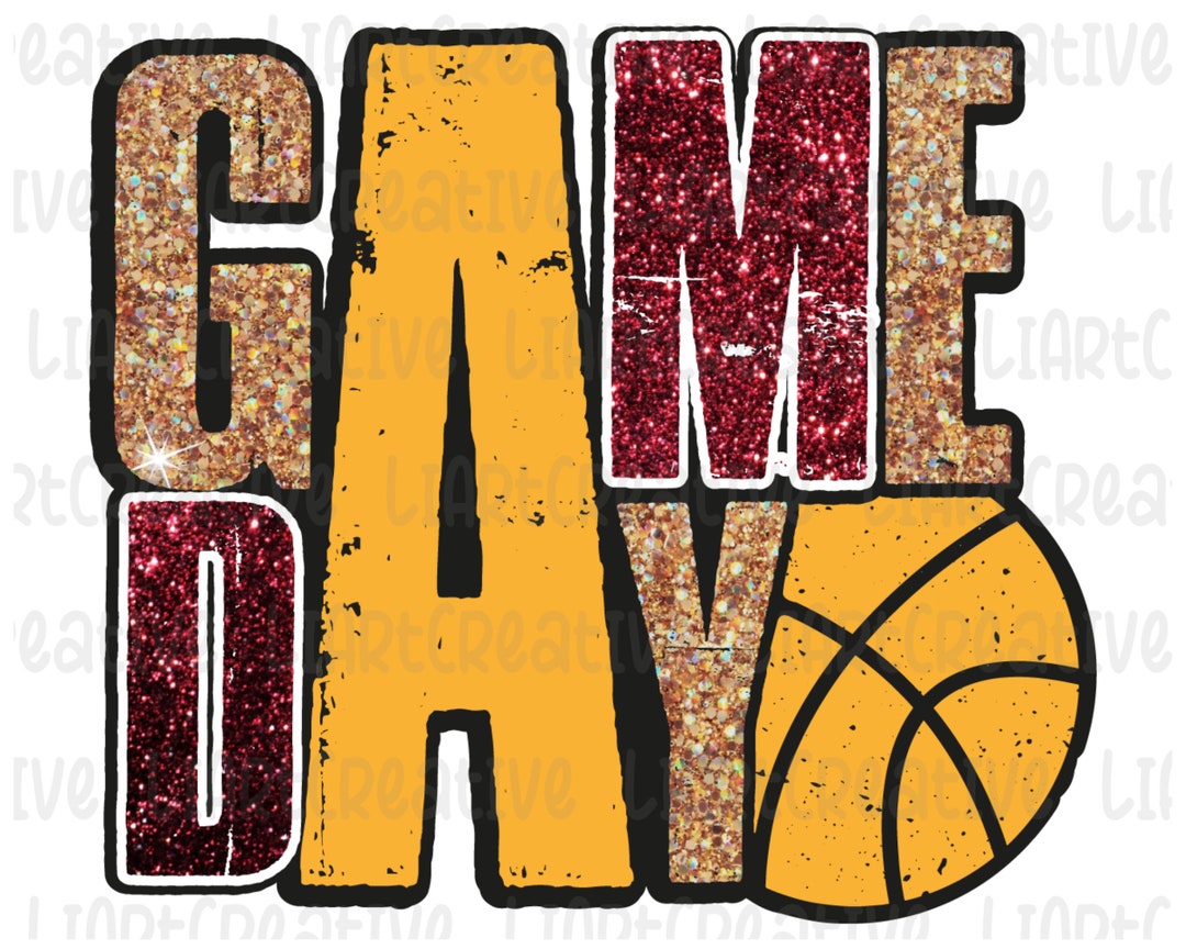 Game Day Basketball PNG Design, Basketball Retro Maroon Gold Png ...
