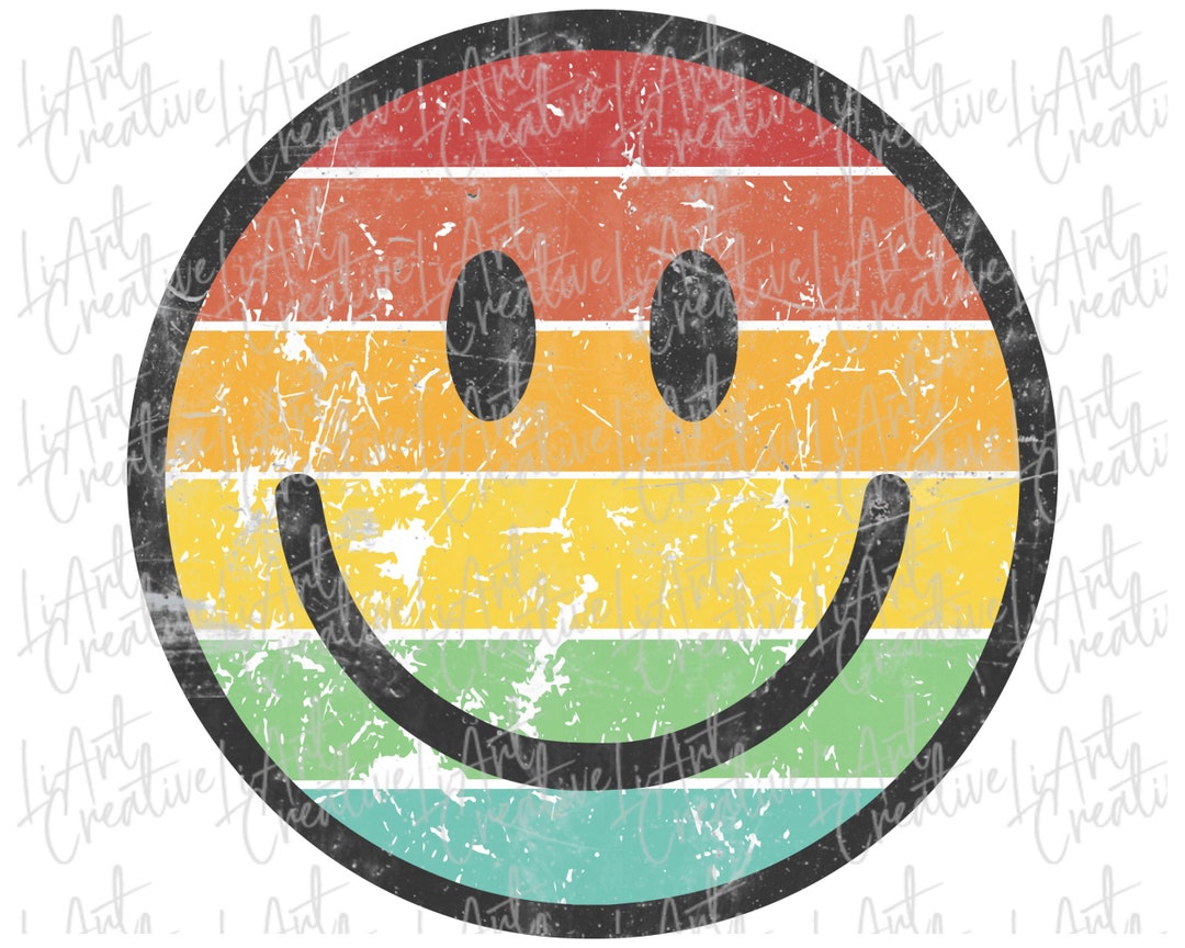 Happy Face Retro Png , Groovy Smiled Happy Face Png, Happy Face Png ...