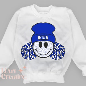 Cheer Royal Blue Beanie Smile PNG, Cheerleader Smiled Png Sublimation ...