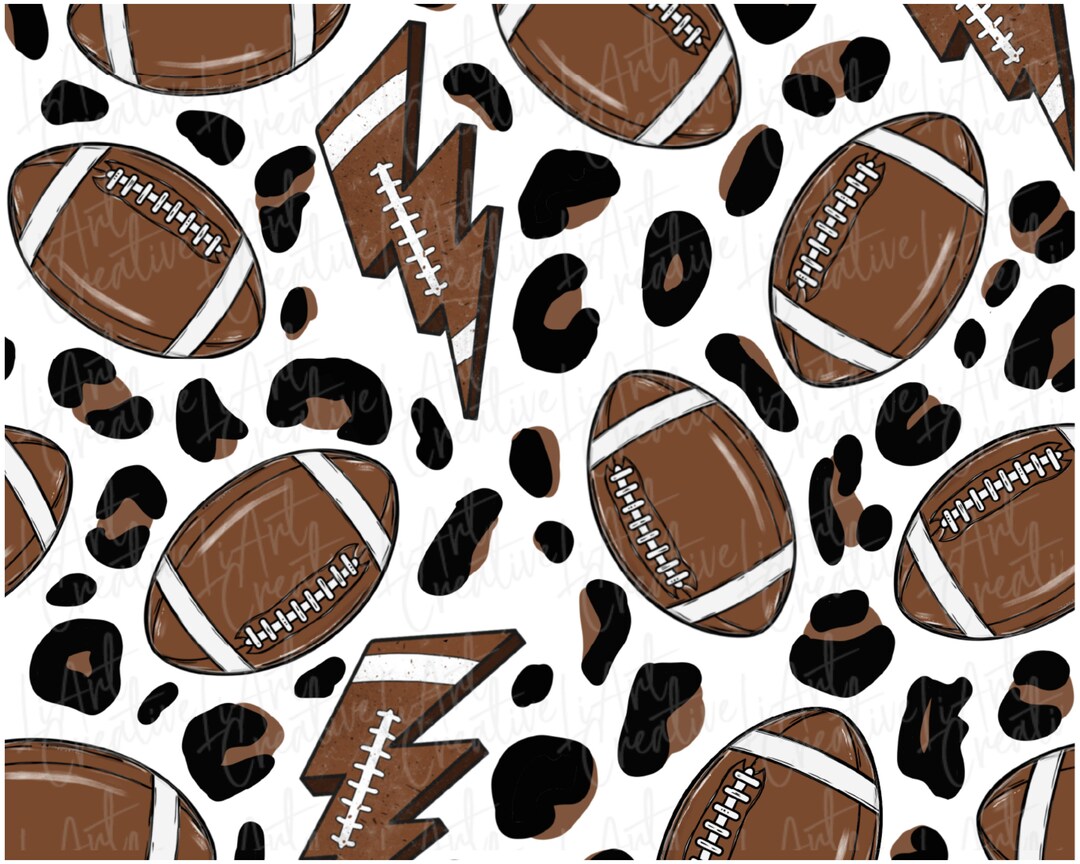 Seamless Football Leopard Pattern Lightning Bolt Png, Football Pattern ...