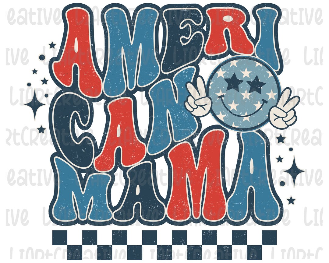 American Mama PNG, Mama American Sublimation Png Designs Mama USA Retro ...