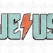 Jesus Retro Lightning Bolt PNG, Jesus Sublimation Png Design, Religion ...