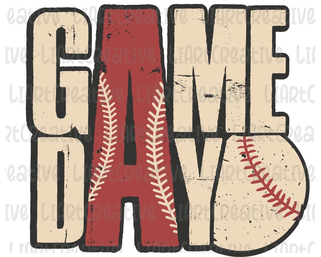 Baseball Game Day PNG File, Baseball Retro Png Sublimation Design ...