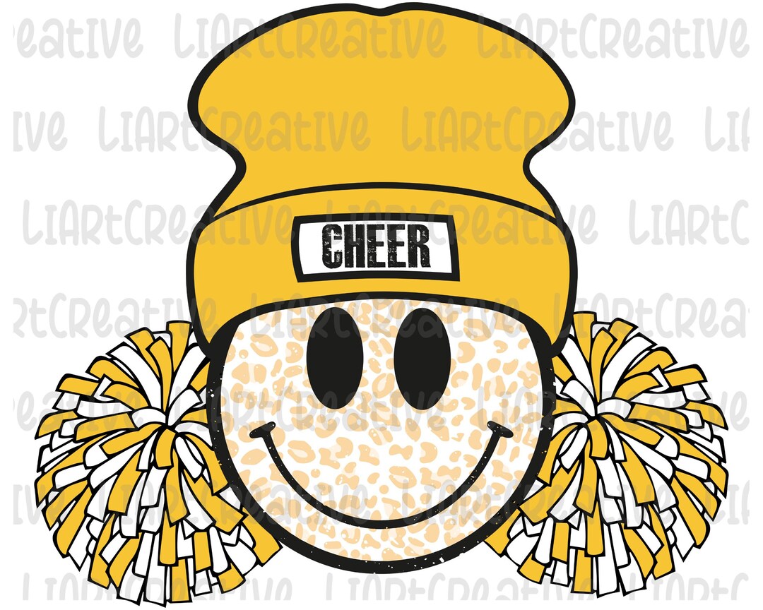 Cheer Yellow Beanie Smile Png Png, Cheerleader Smiled Png Sublimation ...