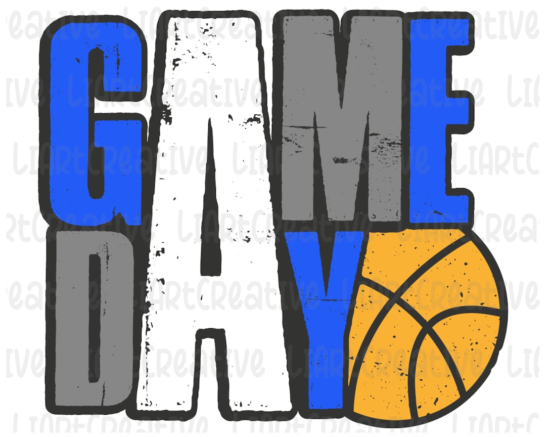 Game Day Basketball PNG Design, Basketball Retro Blue and Grey Png ...