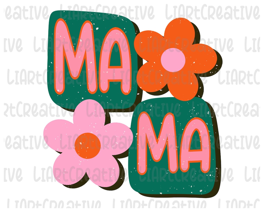 Mama Retro PNG Design Download, Mama Retro Floral Vintage Png Design ...