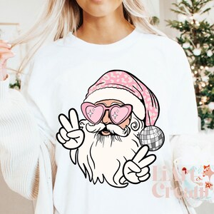 Santa Disco Christmas PNG, Santa Claus Retro Christmas Png, Santa Disco ...