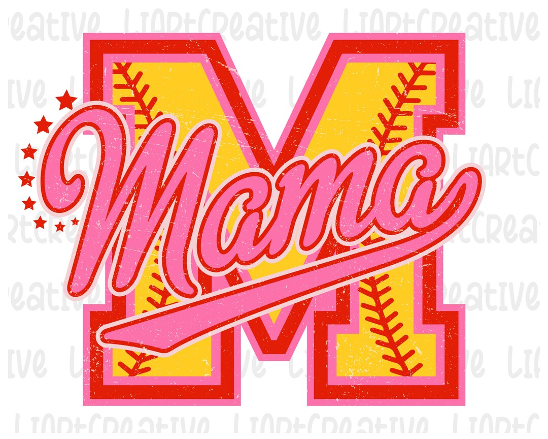 Softball Mama Png, Mom Softball Retro Png, Softball Mama Sublimation ...