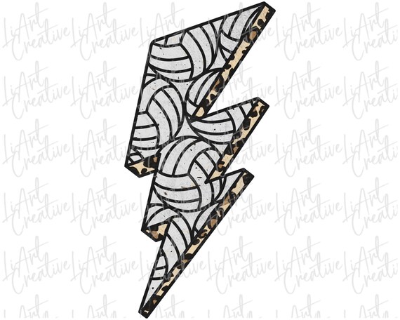 Volleyball Lightning Bolt Png Volleyball Png Sublimation - Etsy