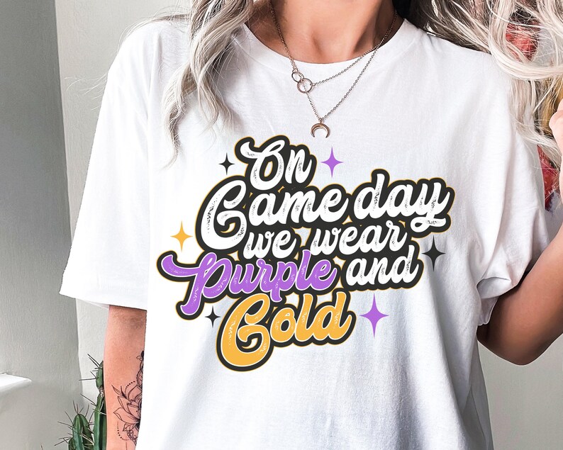 On Game Day We Wear Purple and Gold Png Sport Game Season - Etsy