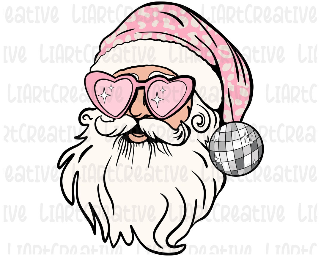 Santa Disco Christmas PNG, Santa Claus Retro Christmas Png, Santa Disco ...
