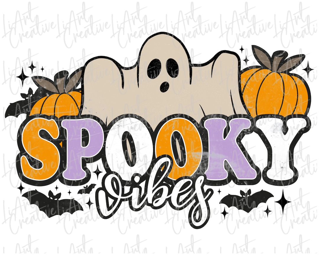 Spooky Vibes Ghost PNG, Halloween Png, Spooky Season Png, Halloween ...