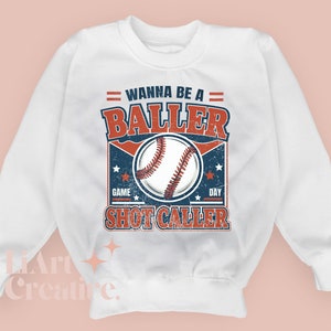 Wanna Be a Baller Shot Caller Png, Baseball Vintage Retro Png ...