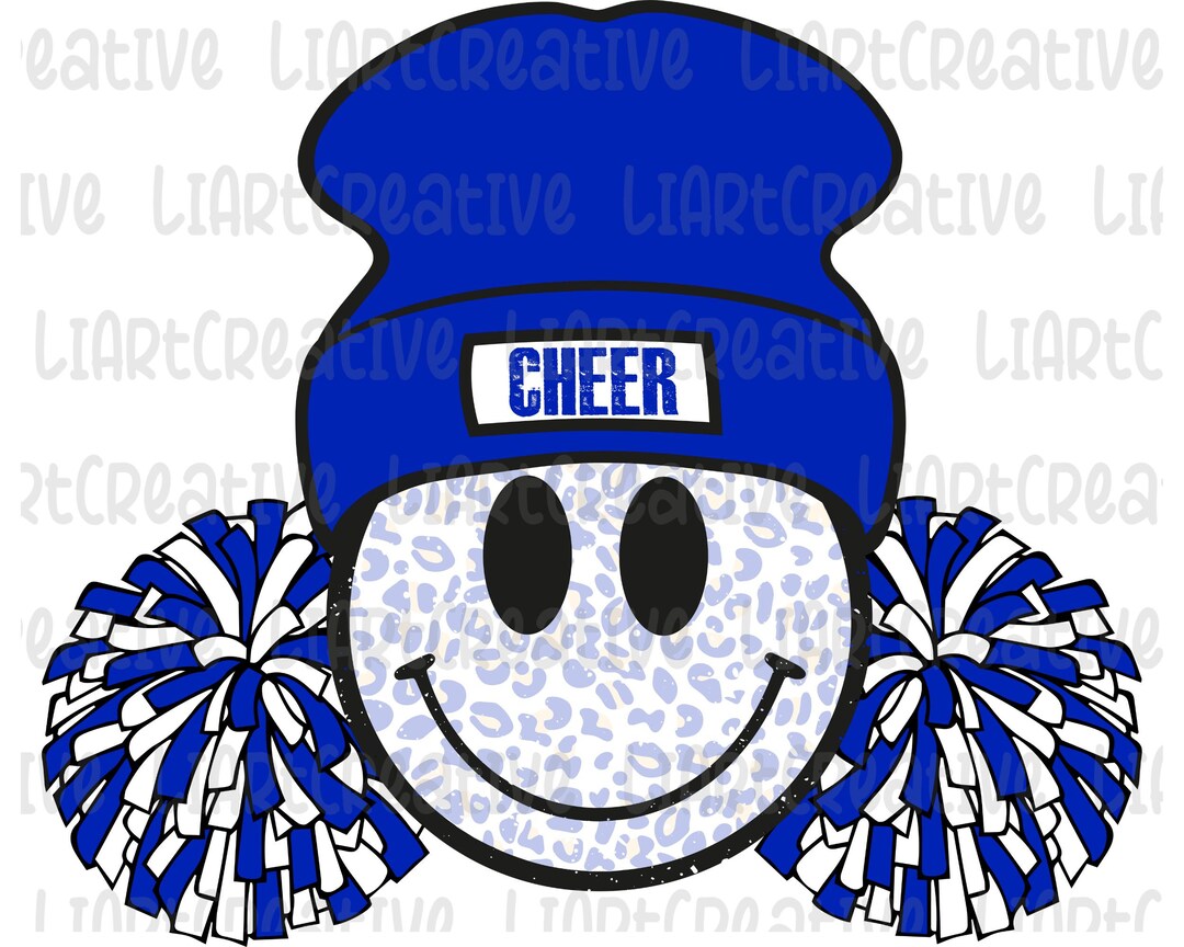 Cheer Royal Blue Beanie Smile PNG, Cheerleader Smiled Png Sublimation ...