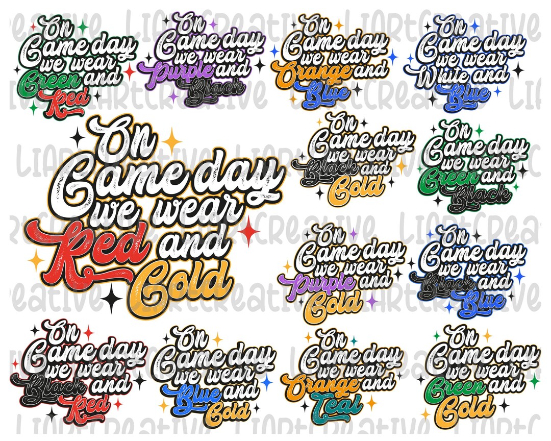 On Game Day We Wear PNG, Bundle 13 Png Designs, Sport Game Season Team ...
