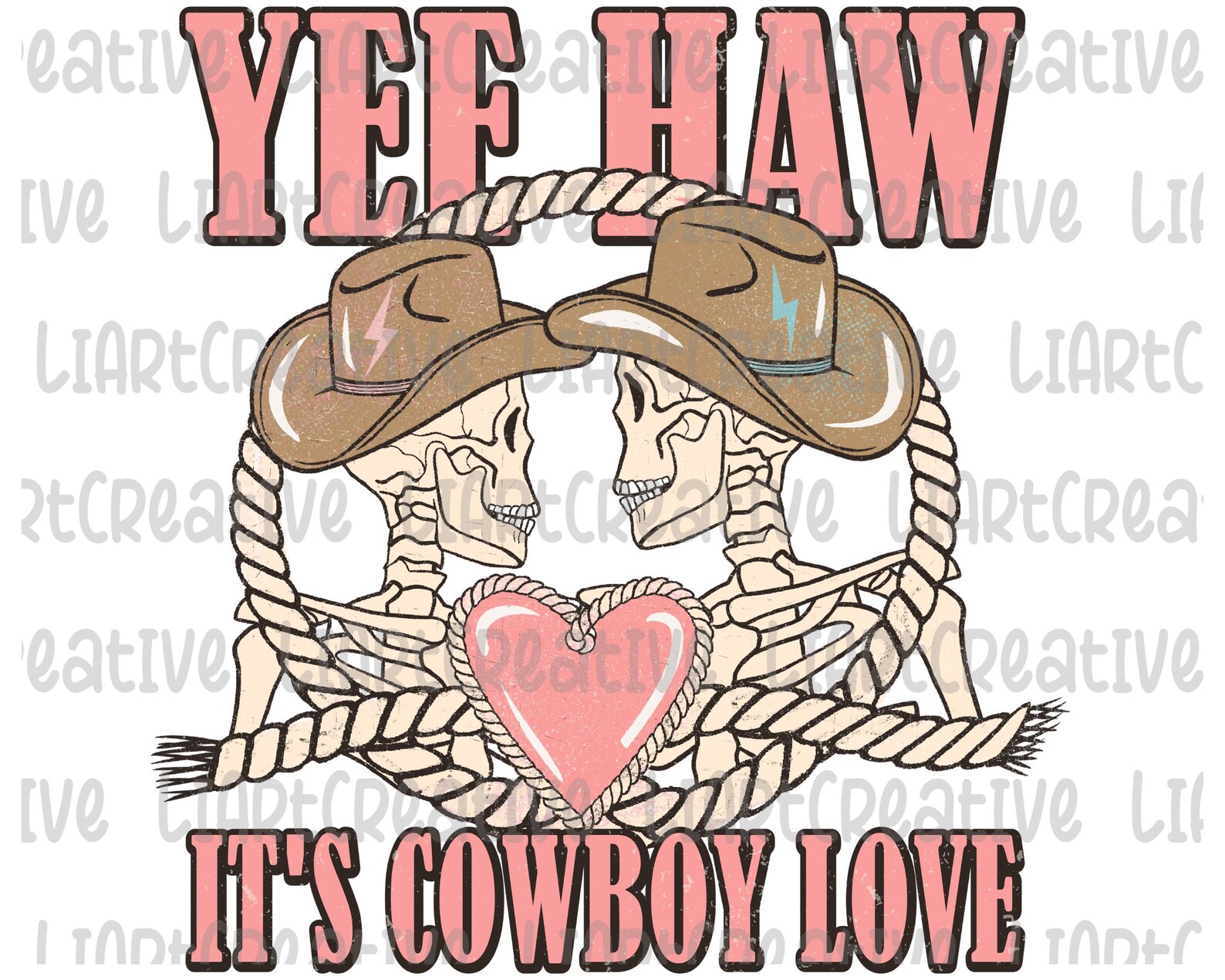 Yee Haw Valentines Western Skeleton Cowboy Couple PNG, Sublimation Png ...