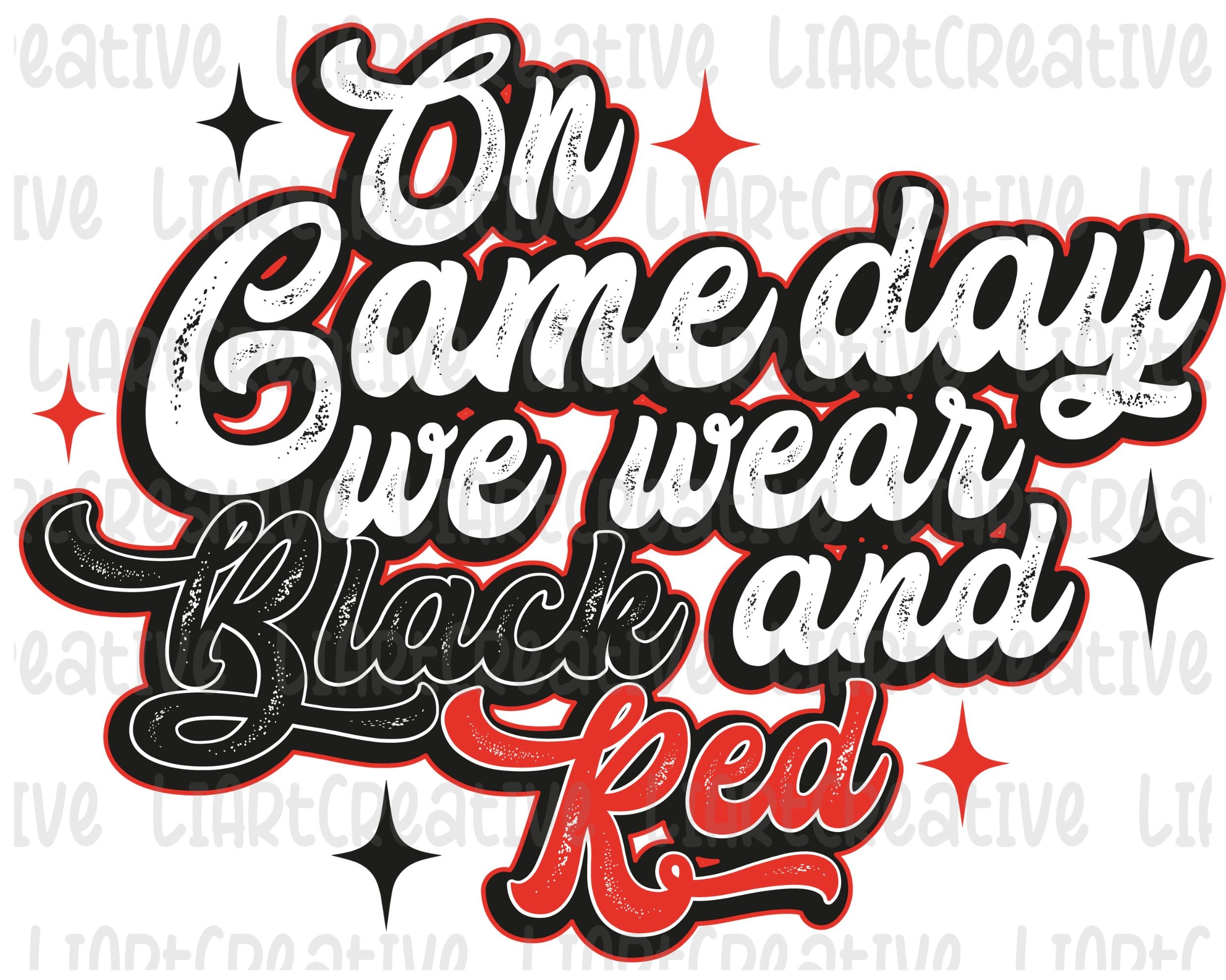 On Game Day We Wear Red and Black Png, Sport Game Season Black and Red ...