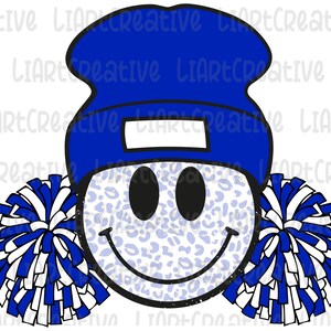 Cheer Royal Blue Beanie Smile PNG, Cheerleader Smiled Png Sublimation ...