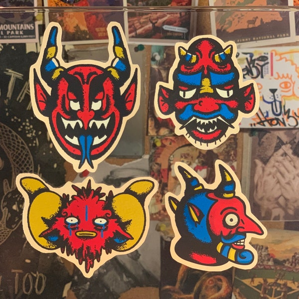 Devil Cartoon Tattoo - Etsy