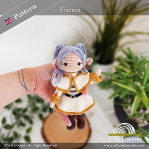 Frieren Crochet Pattern (PDF) - Anime Inspired Elf Doll Amigurumi - Etsy
